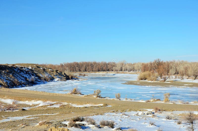 Sinkiang Winter stock photo. Image of river, winter, snow - 67619916