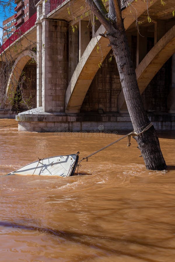 Sinking boat on the river stock photo. Image of boat - 70361000