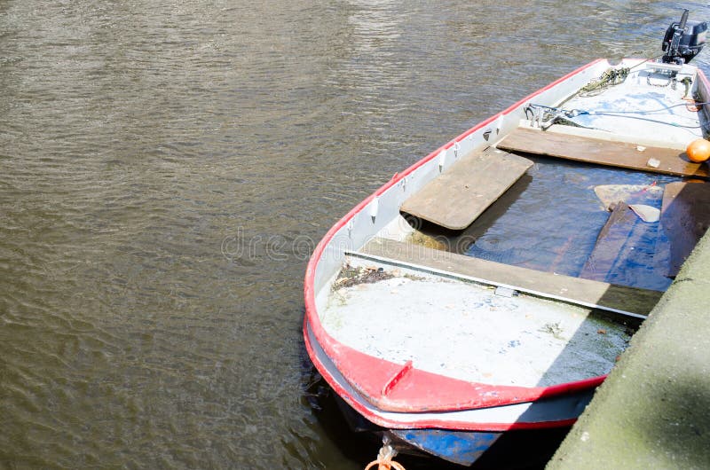 Sinking boat on the river stock photo. Image of boat - 70361000