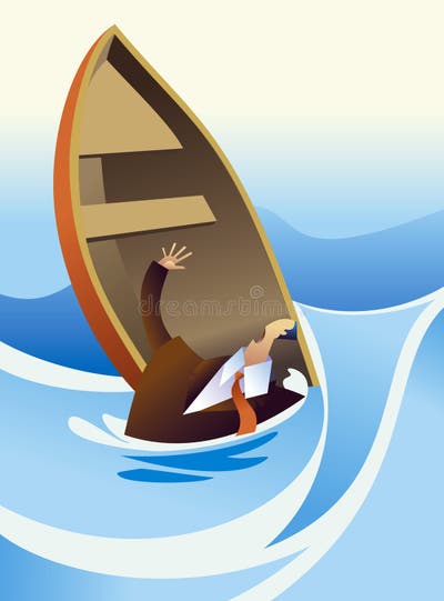 Sinking businessman stock vector. Illustration of water - 3406418