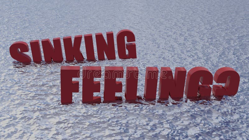Sinking Feeling. Ocean Drowing Message Stock Illustration ...