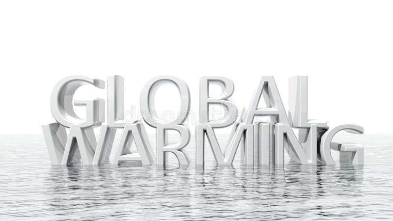 Sinking Global Warming 3D Text Stock Illustration - Illustration of ...