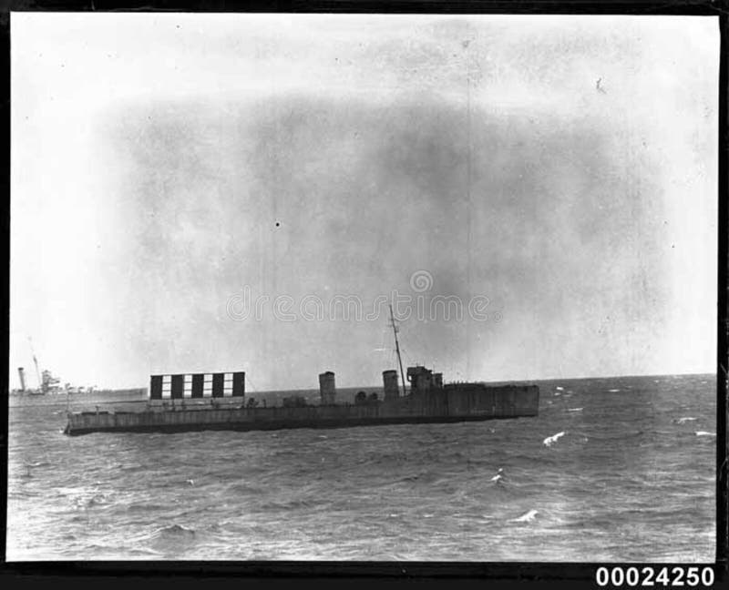 Sinking of HMAS TORRENS I stock image. Image of battleship - 221449153