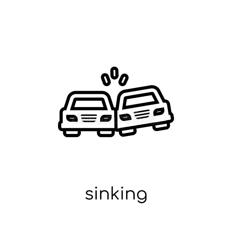 Sinking Icon. Trendy Modern Flat Linear Vector Sinking Icon on W Stock ...