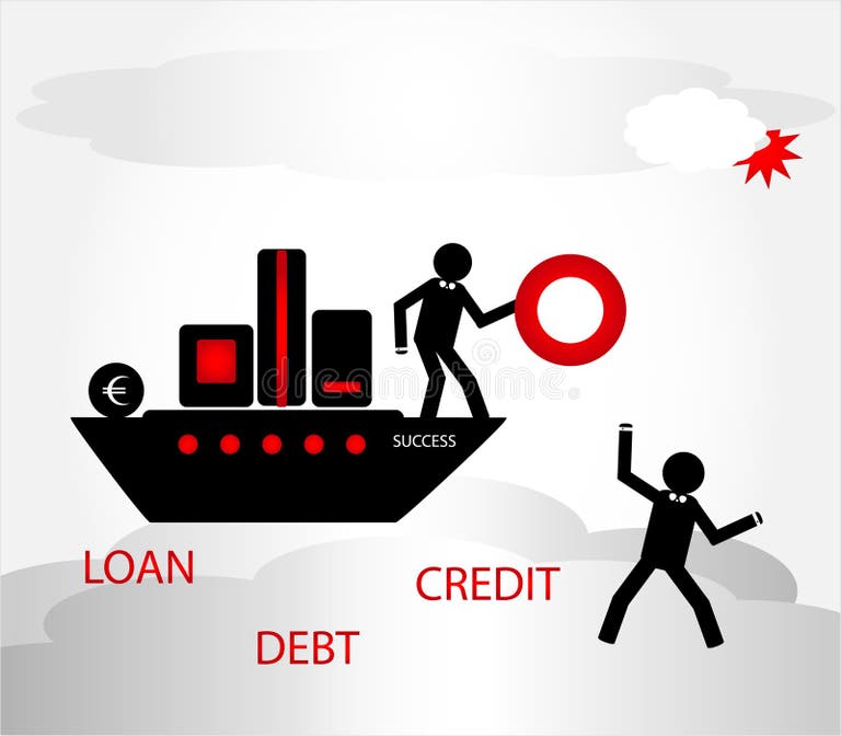 Sinking man in sea stock vector. Illustration of overworking - 20395126