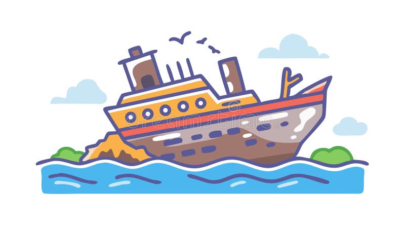 Sinking Ship Disaster Icon: Maritime Emergency, Vector Design ...