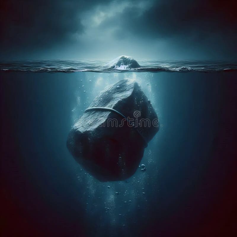 A Sinking Stone in Water, Ai Generated Image Stock Photo - Image of ...