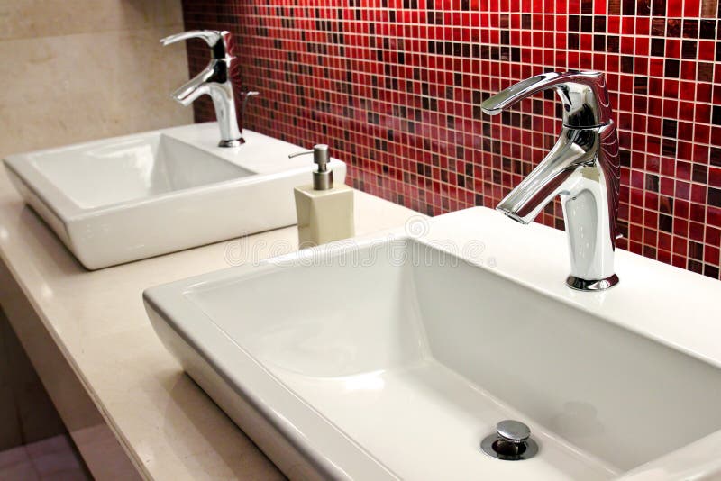 Sinks and taps stock image. Image of soap, interior, mosaic - 19468051