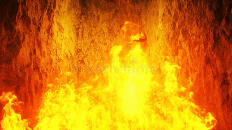 Sinners Fall To Hell Fire. Religious Concept. Realistic 4k Animation ...