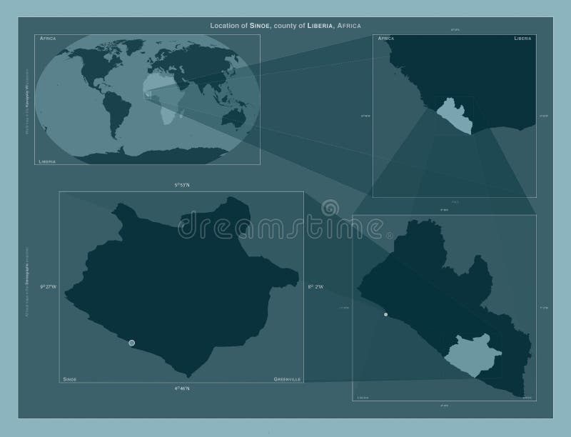 Sinoe, Liberia. Described Location Diagram Stock Illustration ...