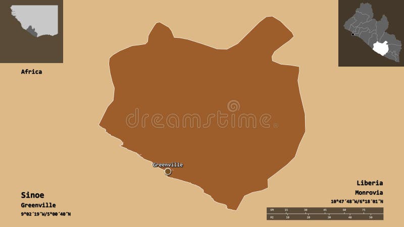 Sinoe County of Liberia Flag Textile Cloth Fabric Waving on the Top ...