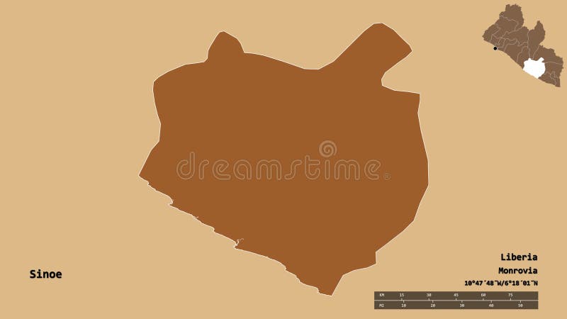 Sinoe, County of Liberia, Zoomed. Pattern Stock Illustration ...