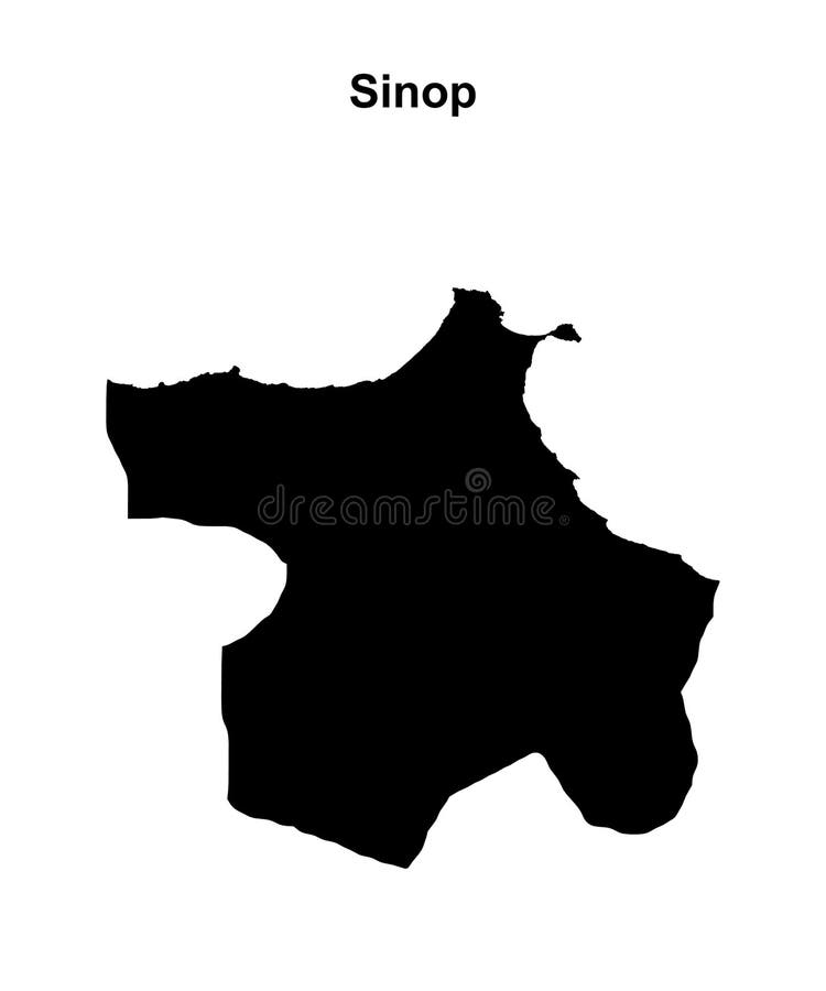Sinop outline map stock vector. Illustration of province - 360687054