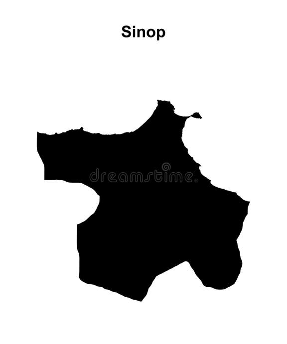 Sinop outline map stock vector. Illustration of province - 360687054