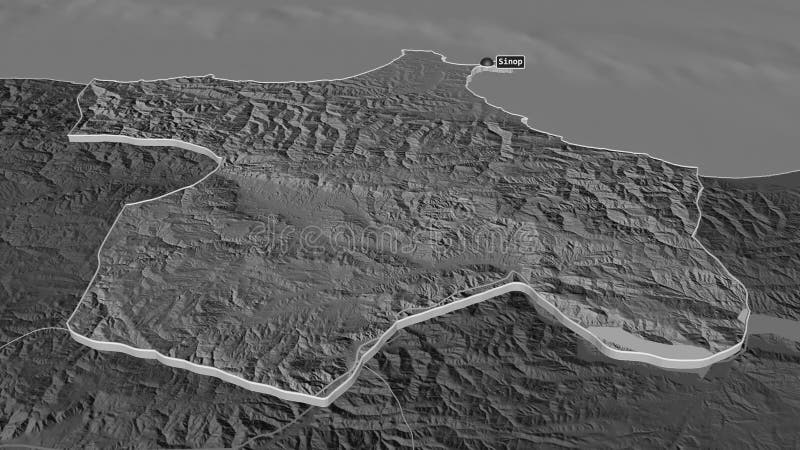 Sinop, Turkey - Extruded with Capital. Bilevel Stock Illustration ...