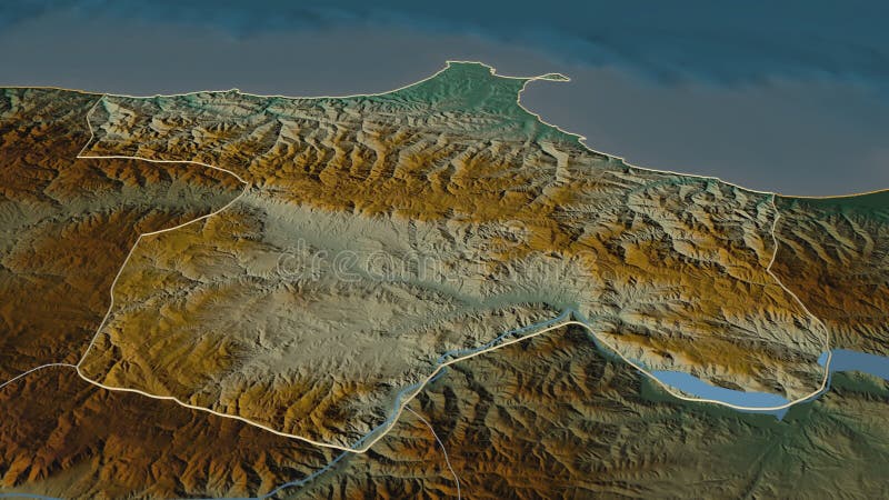 Sinop, Turkey - Outlined. Relief Stock Illustration - Illustration of ...