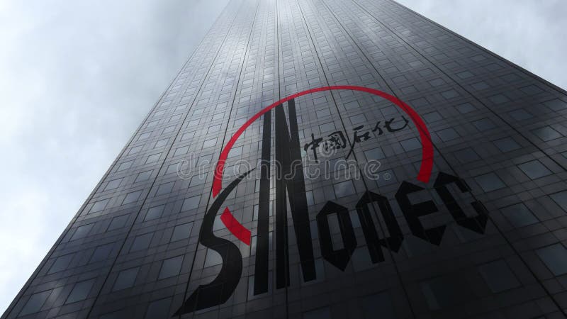 Sinopec Logo on a Skyscraper Facade Reflecting Clouds. Editorial 3D ...