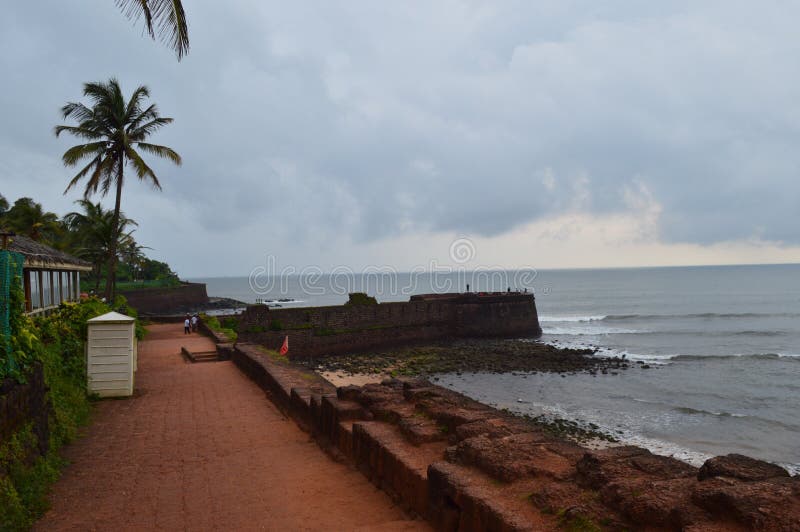 Sinquerim beach, Goa stock photo. Image of architecture - 100643568