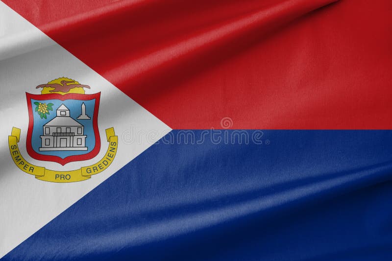 Sint Maarten National Flag Waving in the Wind Stock Photo - Image of ...