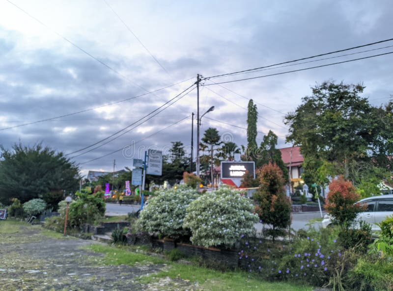 Sintang City in the Morning, at the Regency Office Square Editorial ...