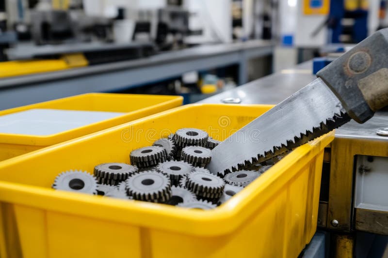 Before the Sintering Process, Gear Parts are Produced Using a Stamping ...