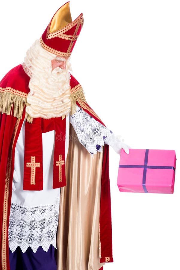 Sinterklaas is Giving a Present Stock Image - Image of tradition ...