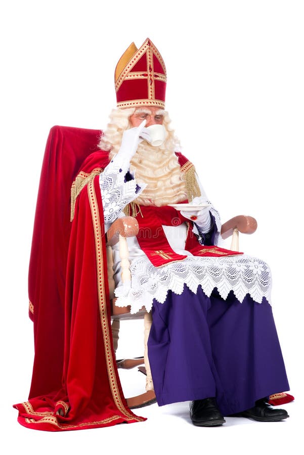 Sinterklaas op zijn stoel stock foto. Image of heilige - 34272500