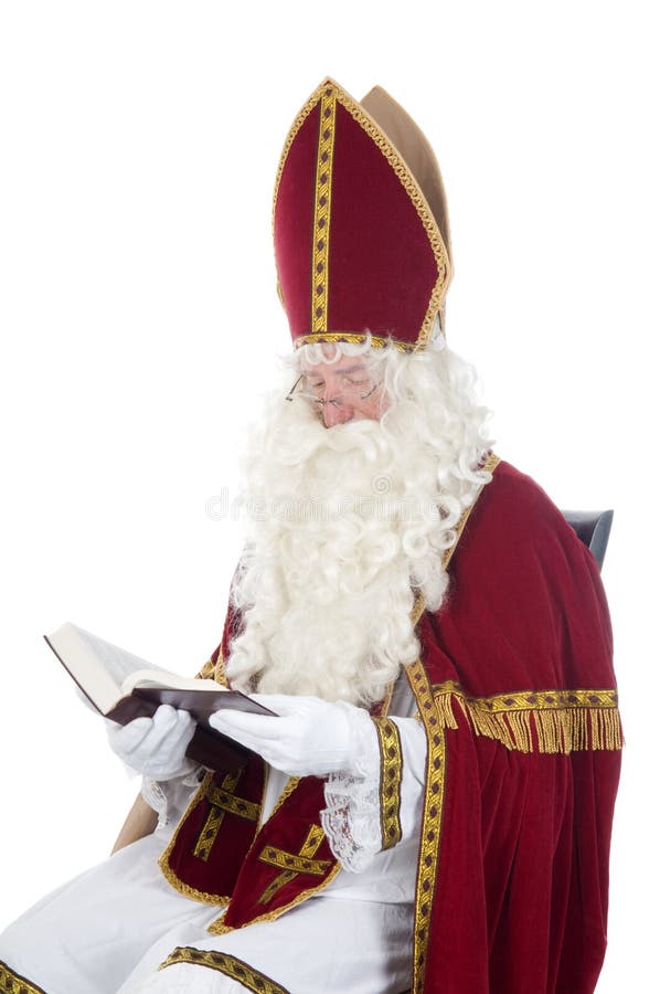 Sinterklaas y su libro foto de archivo. Imagen de celebre - 27401264