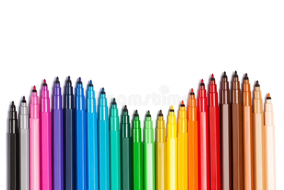 Gradient from Open Felt Tip Pens Stock Photo - Image of education ...