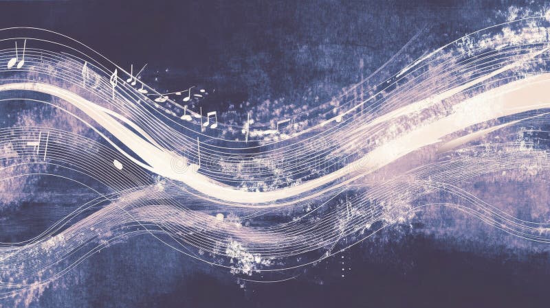 Sinuous Musical Lines Blended with Cosmic Elements Stock Illustration ...