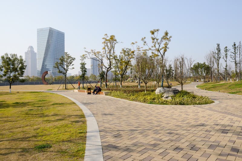 Sinuous Path at Path in Winter Modern City Editorial Photography ...