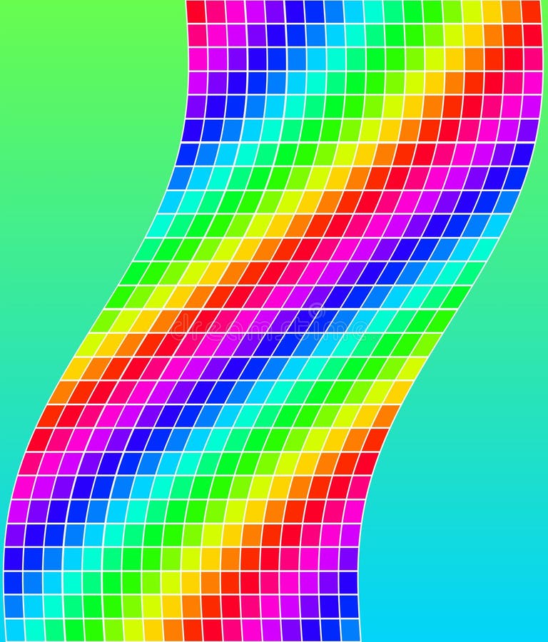 A Sinuous Rainbow Grid is Ready for Summer Fun Stock Illustration ...
