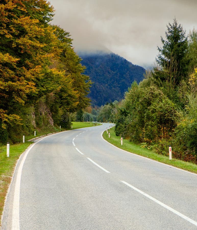 Sinuous Road in Summer Day stock image. Image of nature - 200448101
