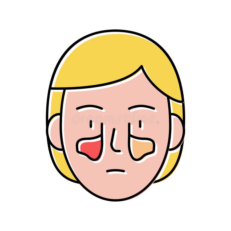 Sinusitis Disease Color Icon Vector Illustration Stock Vector