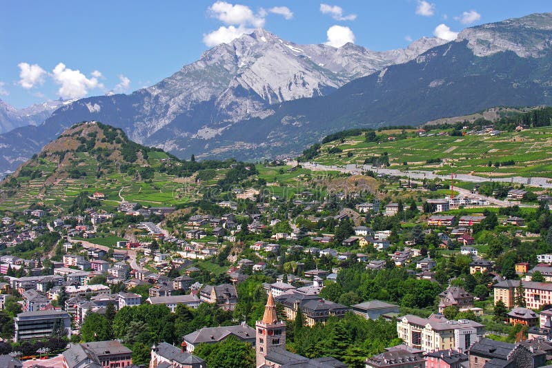 Sion City Capital Of The Canton Of Valais Royalty Free Stock Images ...