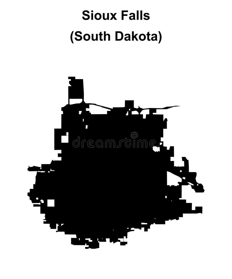 Sioux Falls outline map stock vector. Illustration of territory - 357535250