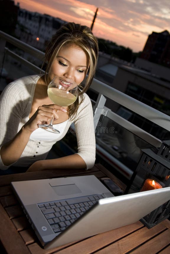Sip and chat stock image. Image of dimple, internet, beauty - 6657589
