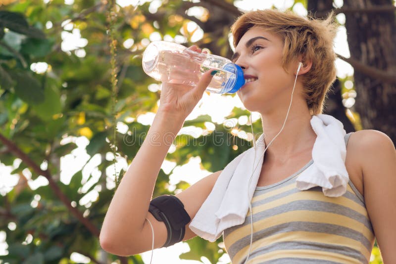 Sip of fresh water stock image. Image of young, refreshing - 61676393