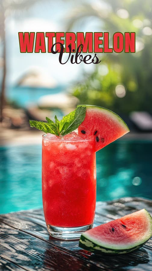 Sip the Watermelon Vibes Summer Juice Template. Stock Illustration ...