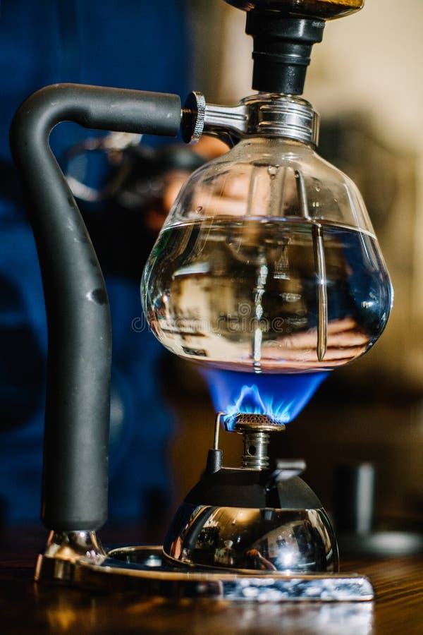Siphon Vacuum Coffee Maker on Cafe Bar Stock Photo - Image of pressure ...