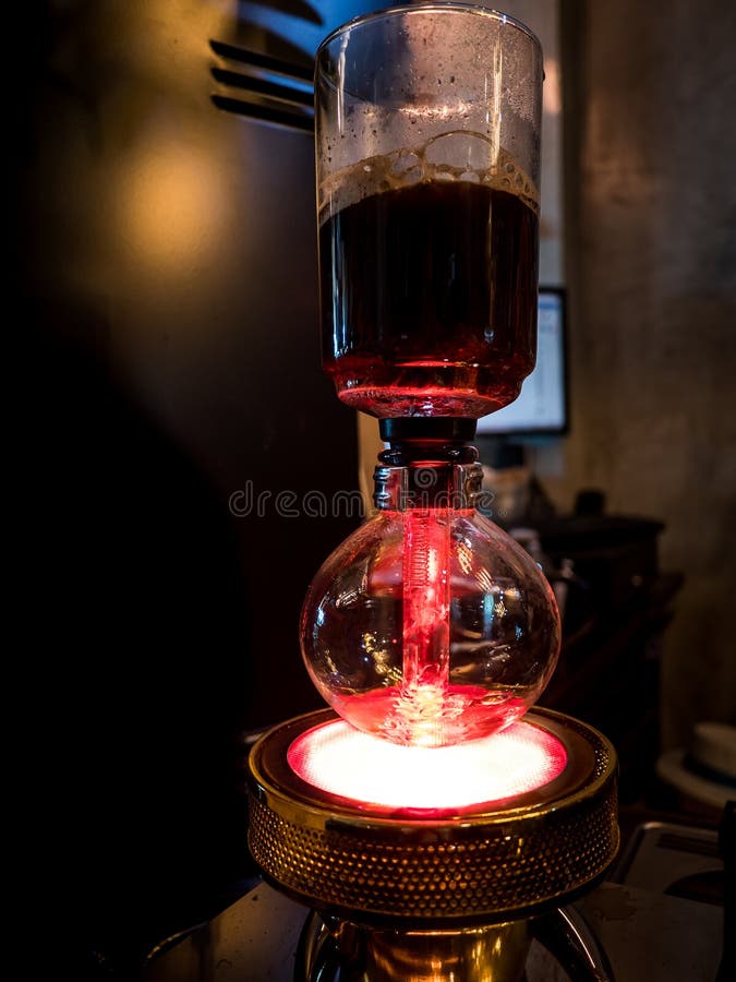 Siphon vacuum coffee maker stock photo. Image of concept - 108432834