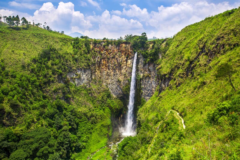 Sipiso Piso Waterfall in Danau Toba, Indonesia. Stock Image - Image of ...