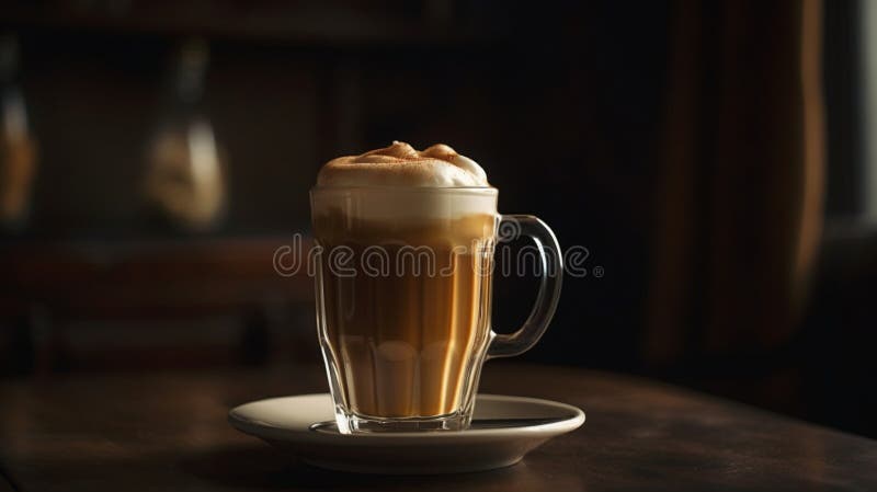 Sipping on a Hot Cup of Caramel Macchiato Stock Illustration ...