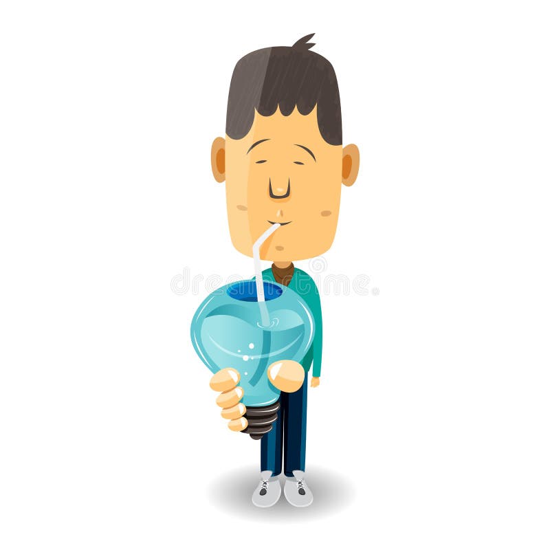 Sipping a Light Bulb stock vector. Illustration of beverage - 83097972