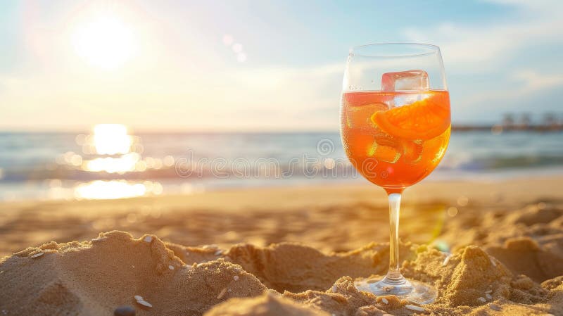 Sipping Sunshine on a Sunny Coastal Day Stock Illustration ...