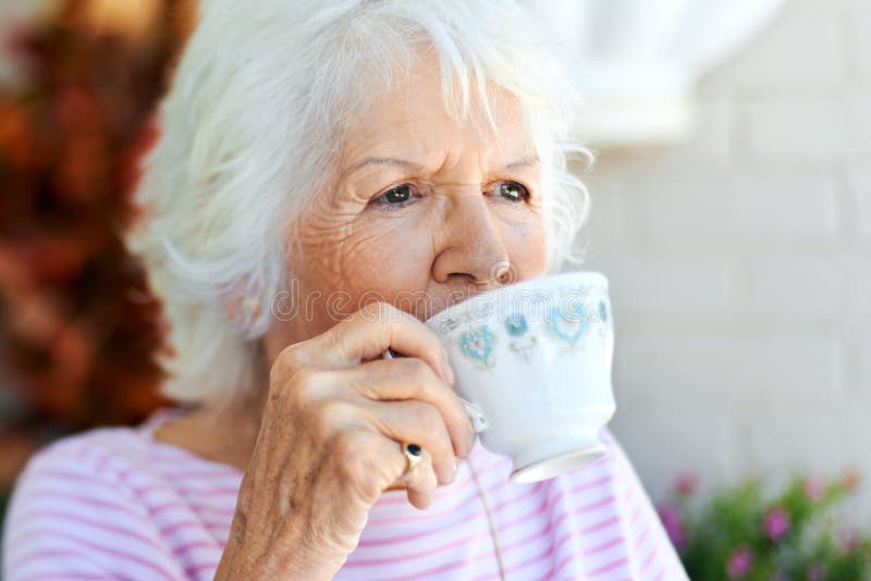 Sipping a tea stock image. Image of aging, retirement - 45369585