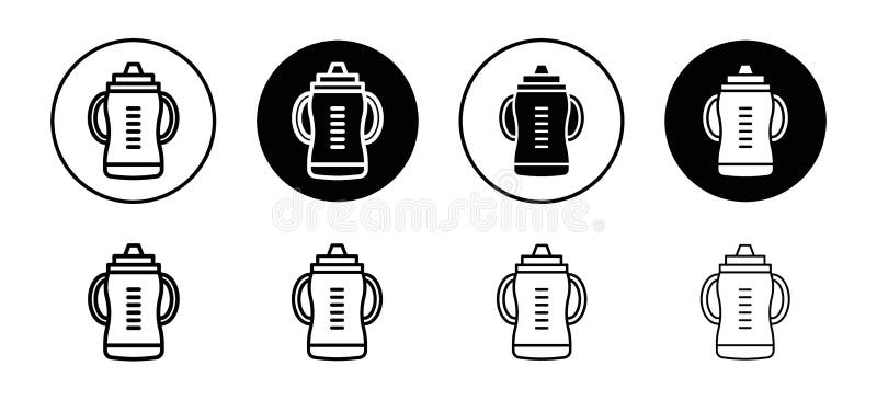 Sippy Cup Vector Icon Set Collection. Sippy Cup Outline Flat Icon Stock ...