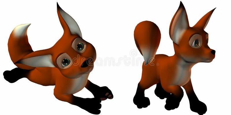 Sir Guy the Fox-Playing and Pointing Stock Illustration - Illustration ...