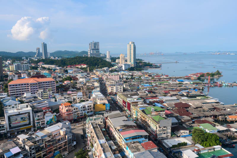 SiRacha, Chonburi , Thailand : - 19 October2024 Cityscape View of Si ...