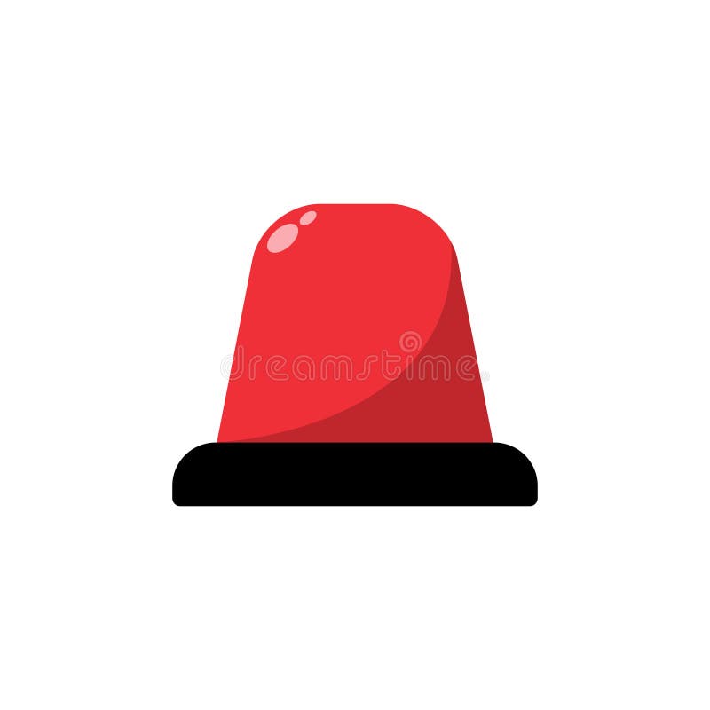 Siren Emergency Icon in Flat Design. Warning Light Sign Symbol Stock ...